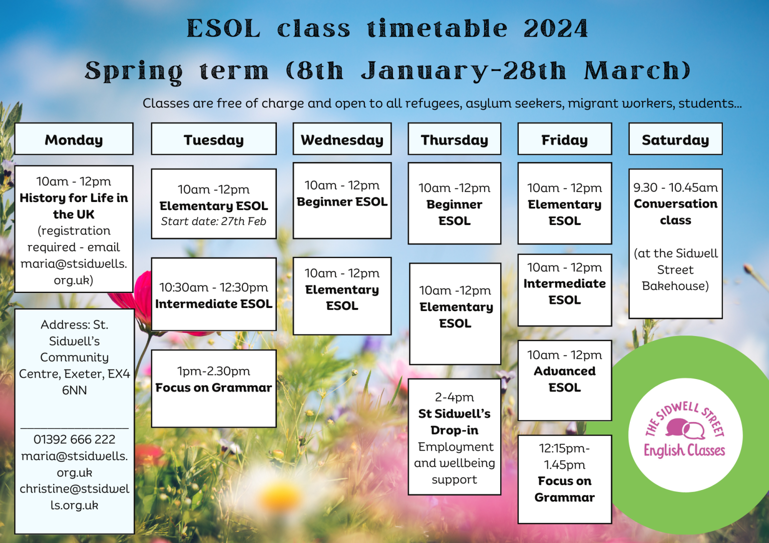 Newest-Spring-ESOL - St Sidwell's Community Centre