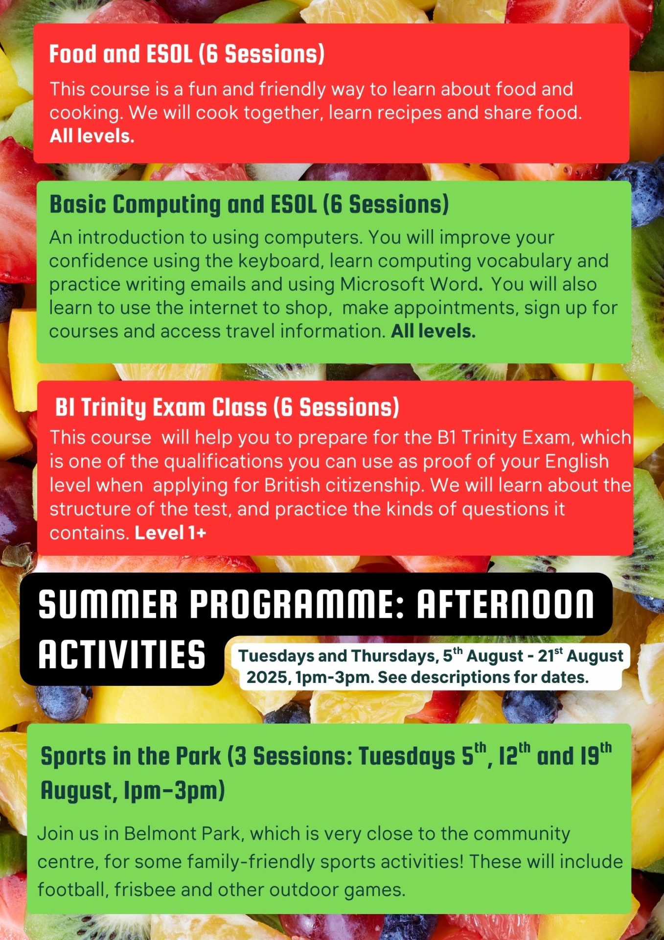 Summer Programme 2025 2 - St Sidwell's Community Centre
