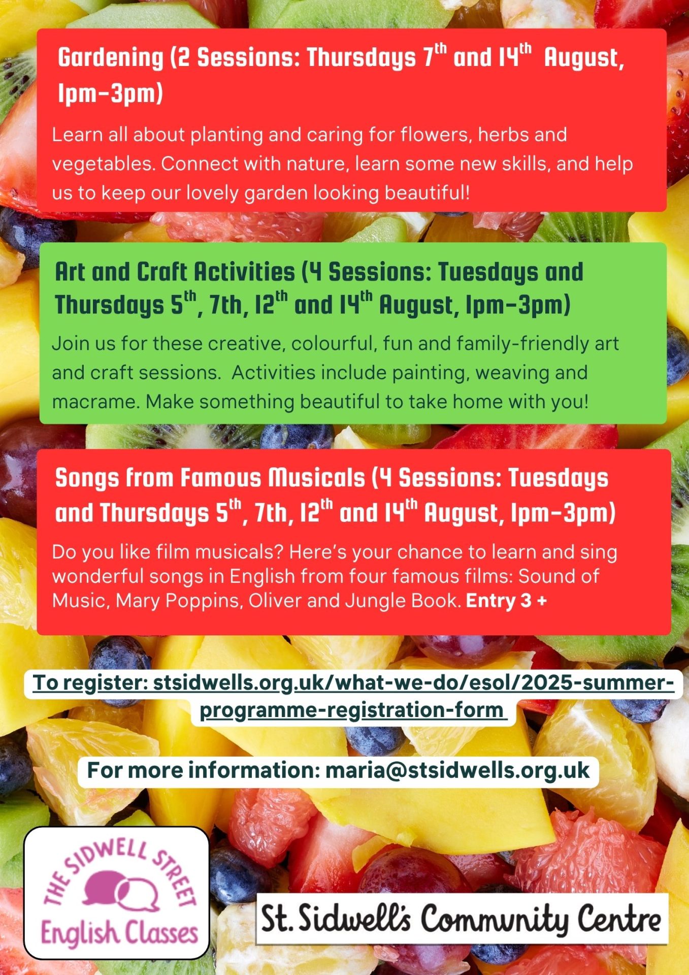 Summer Programme 2025 3 - St Sidwell's Community Centre